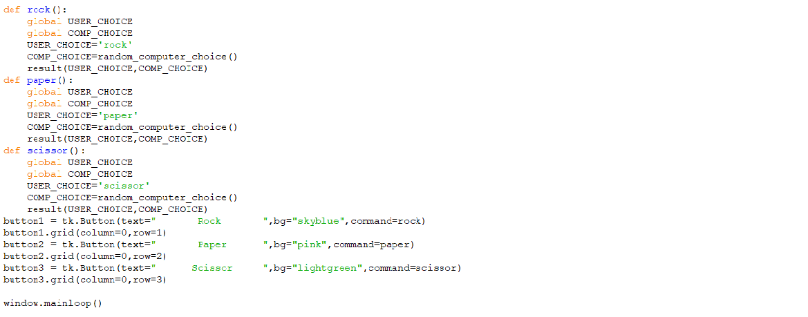 Rock Paper Scissors Game Using Python Tkinter – Pythonista Planet